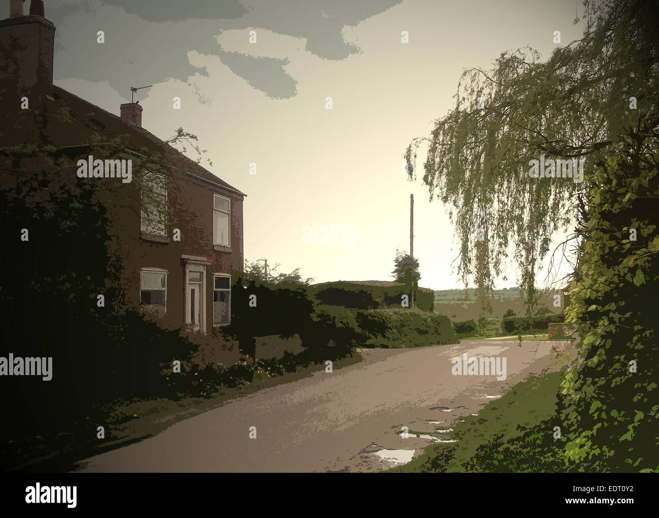 Main Street in Hollington, Heading out of the village, UK, art, art ...