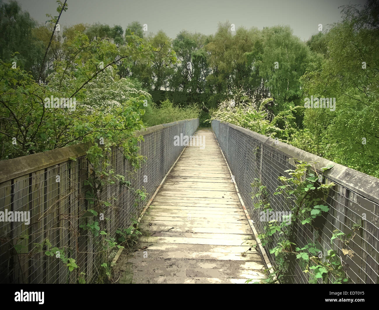 Wooden Footbridge over Railway Line, Footbridge and public bridleway ...