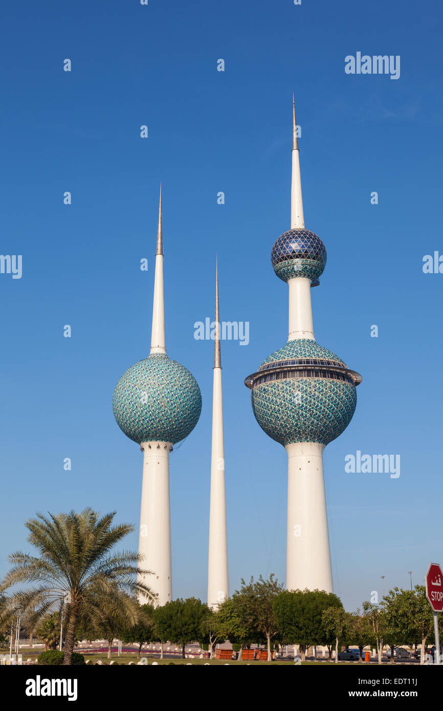 The Kuwait Towers - the best known landmark of Kuwait City Stock Photo ...