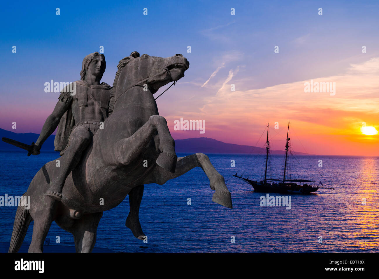 Statue of Alexander the Great at Thessaloníki city in Greece Stock ...