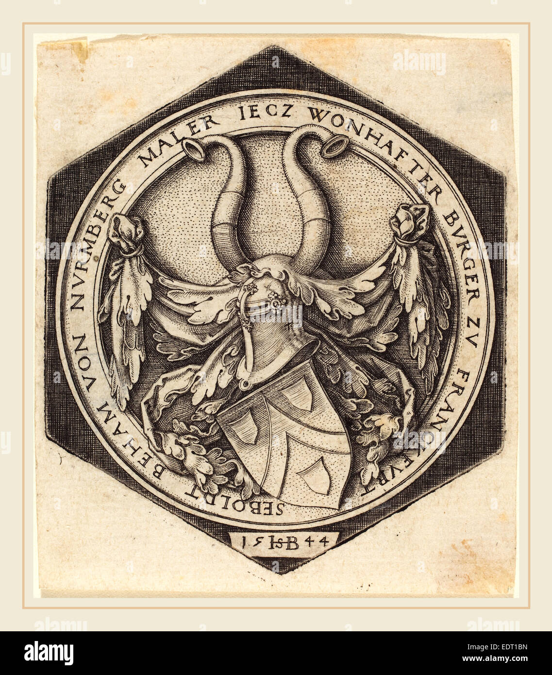 Sebald Beham (German, 1500-1550), Coat of Arms of H.S. Beham, 1544 ...