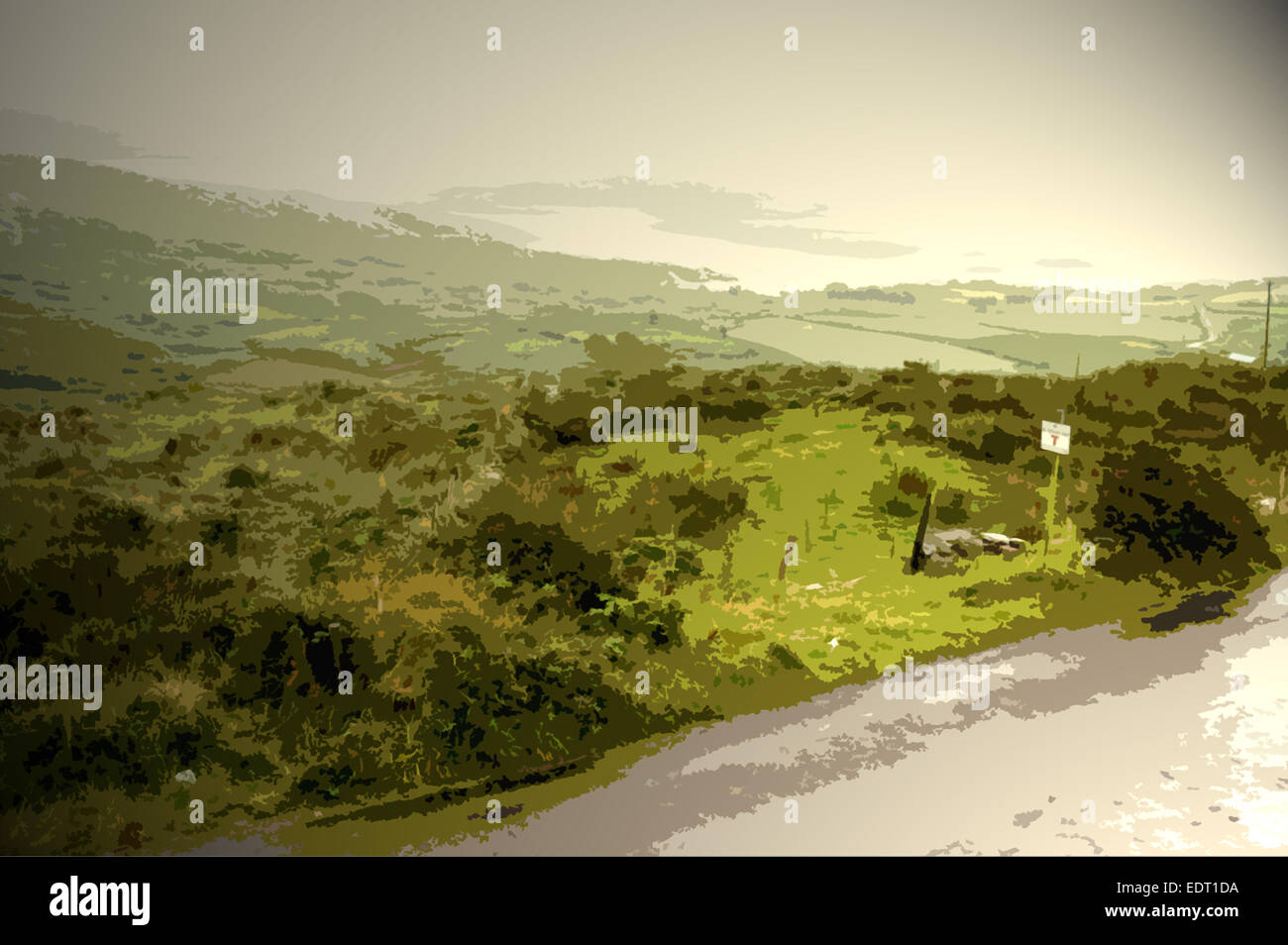 Looking south from Scarriff Inn, Ring of Kerry, 4 km from Caherdaniel ...