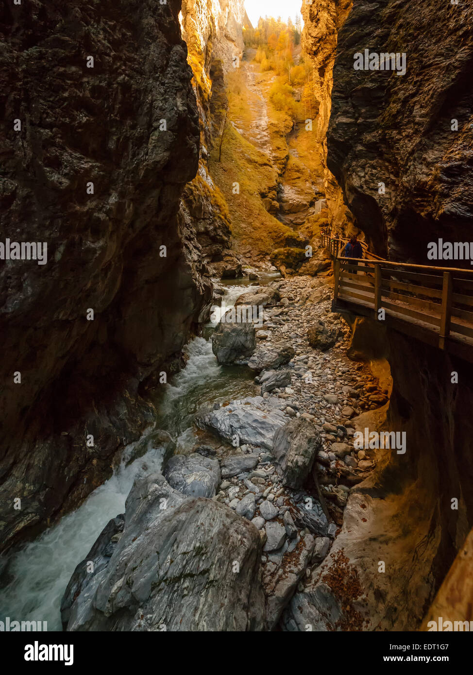 Mountain river flowing through the narrow rocky gorge Stock Photo - Alamy