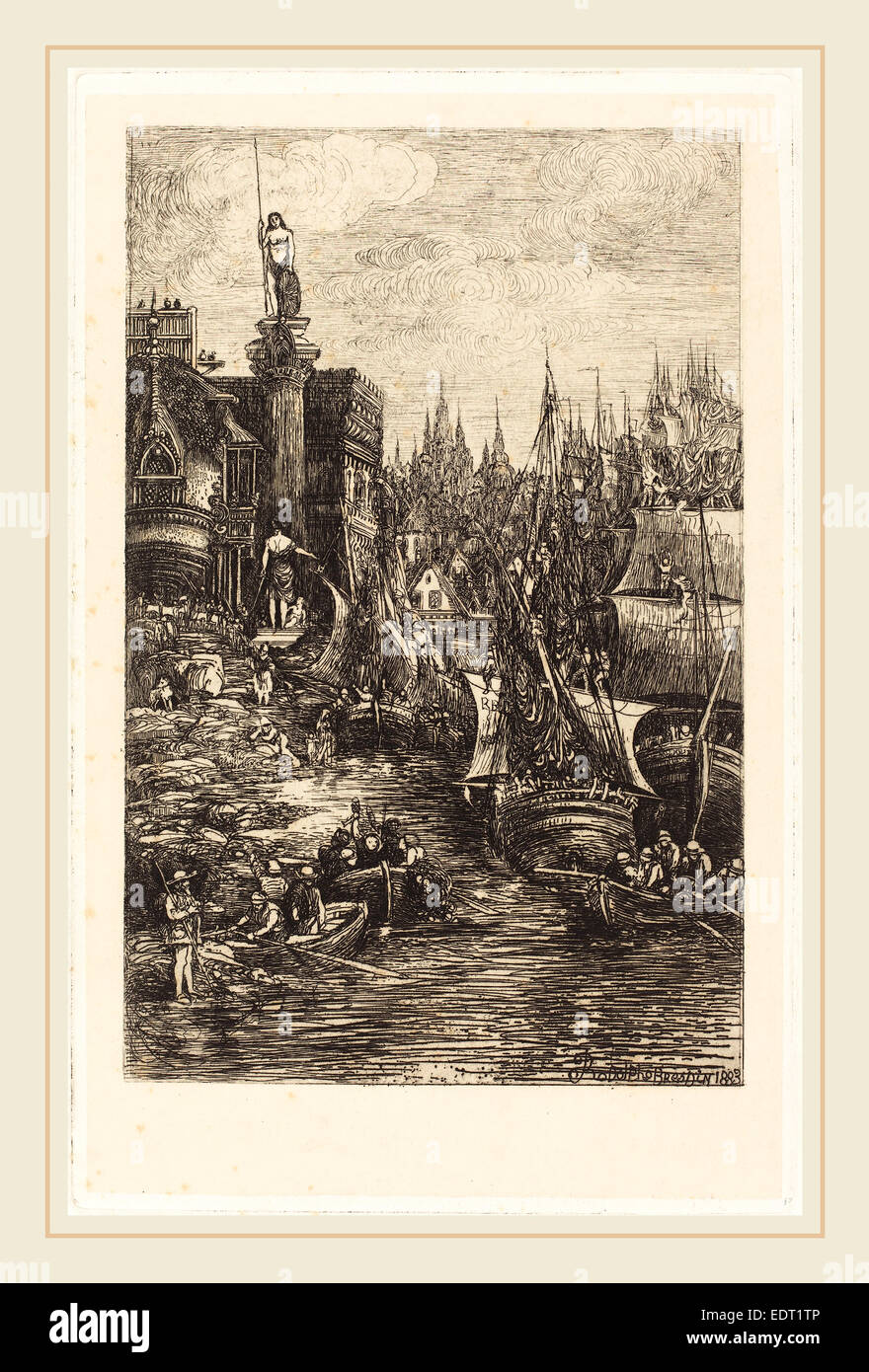 Rodolphe Bresdin (French, 1822-1885), My Dream, 1883, etching Stock ...