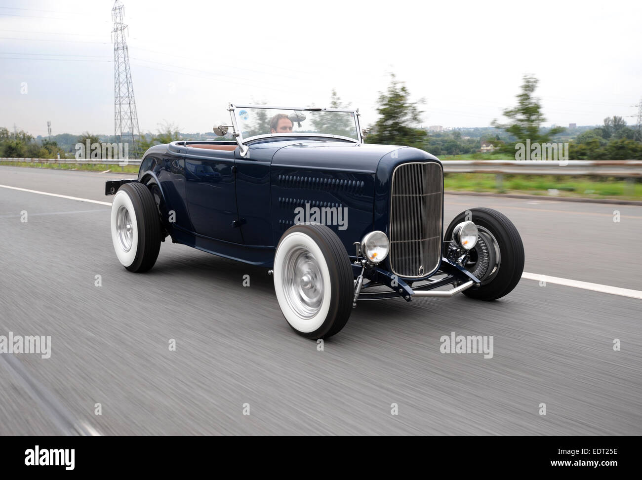 1932 Ford deuce traditional hotrod, in a New York city street location ...