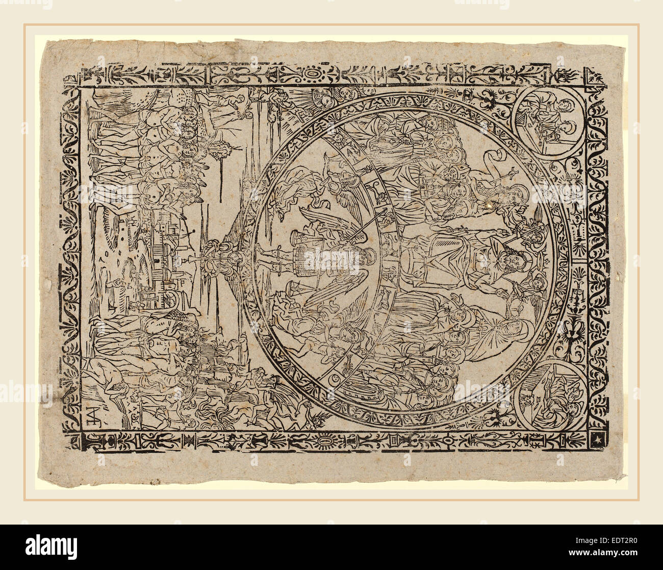 Master MF (Italian, active c. 1500), The Last Judgment, woodcut Stock ...