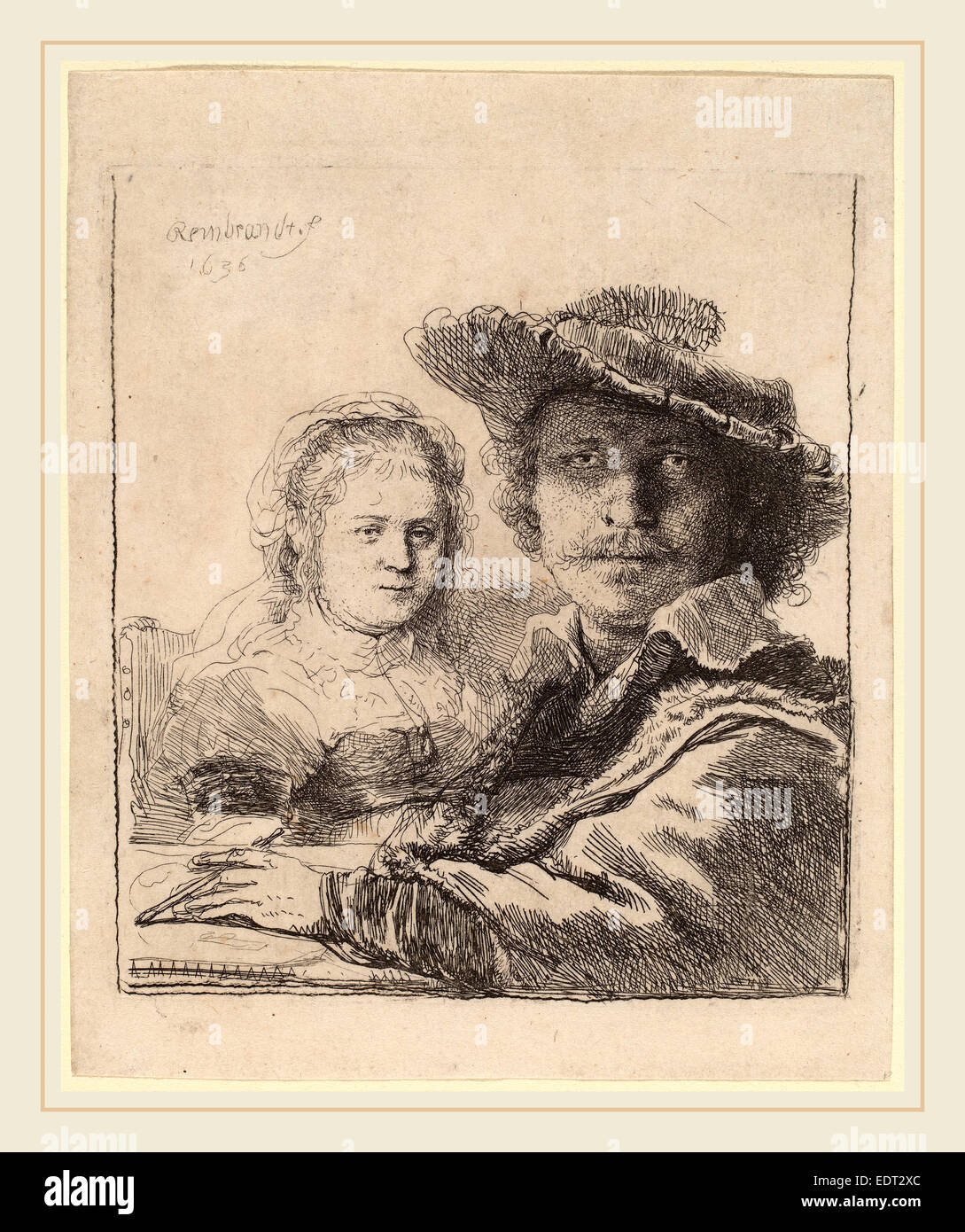 Rembrandt van Rijn (Dutch, 1606-1669), Self-Portrait with Saskia, 1636 ...