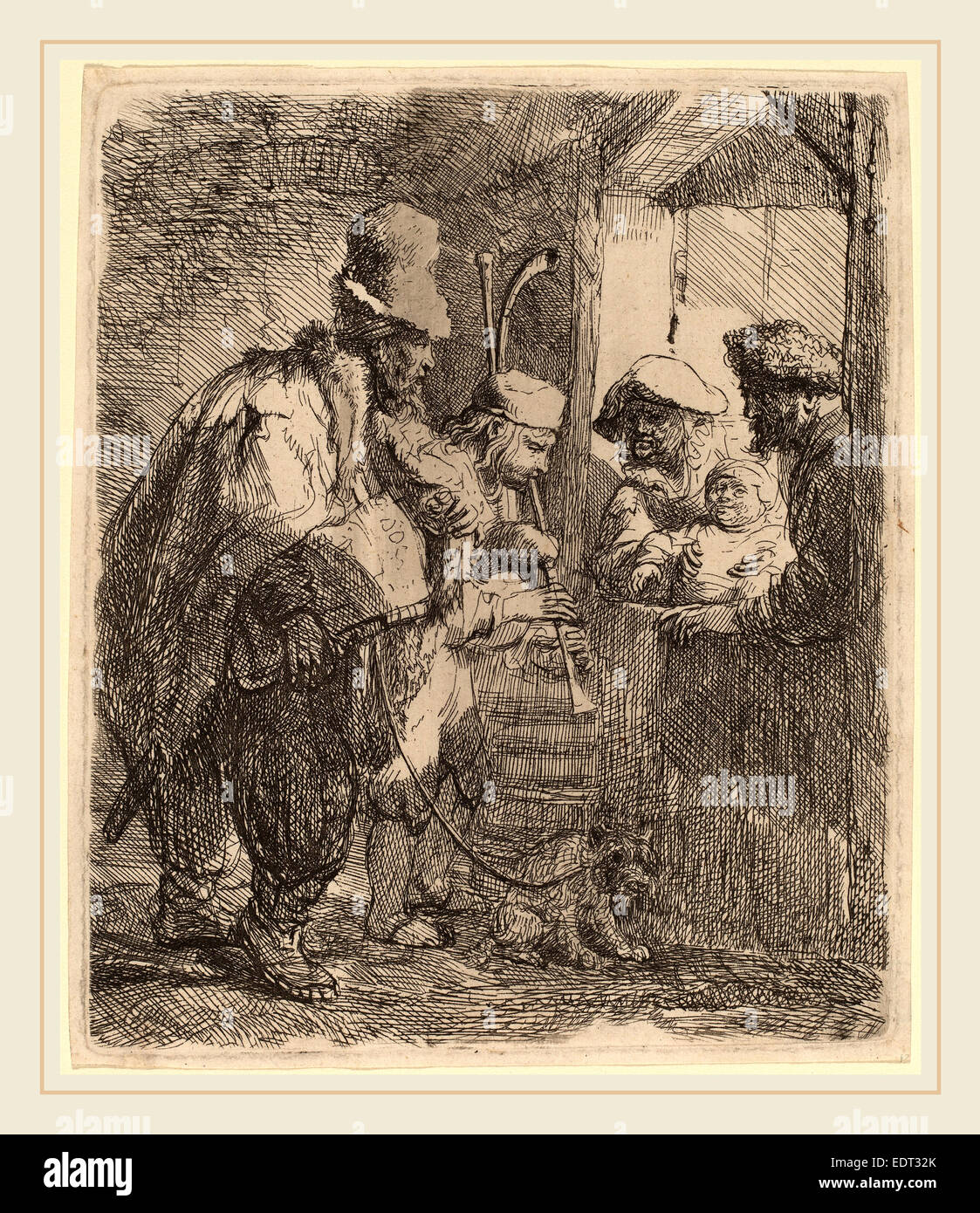 Rembrandt van Rijn (Dutch, 1606-1669), The Strolling Musicians, c. 1635 ...