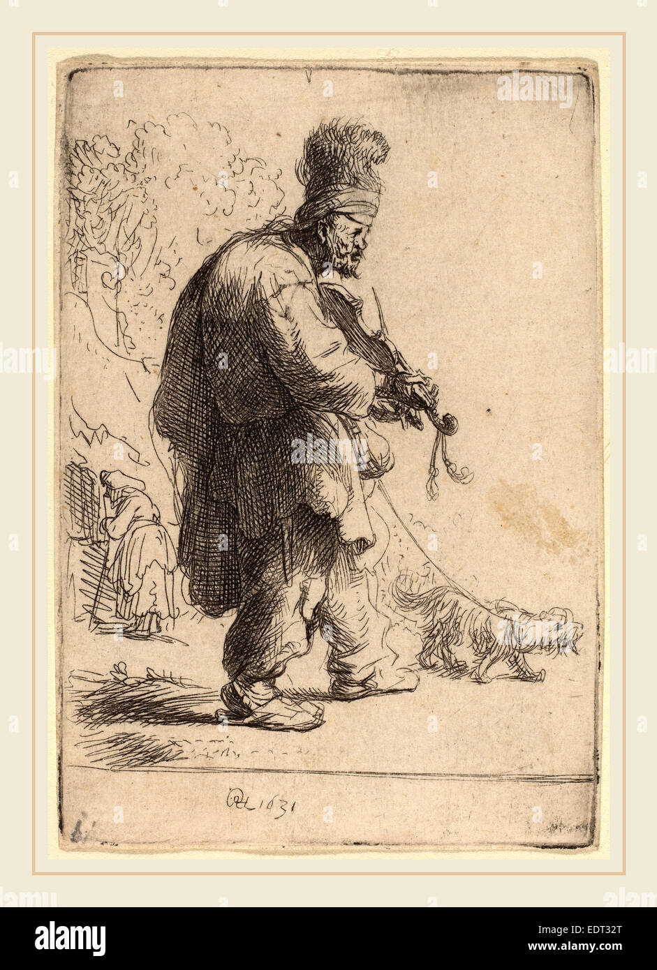 Rembrandt van Rijn (Dutch, 1606-1669), The Blind Fiddler, 1631, etching ...