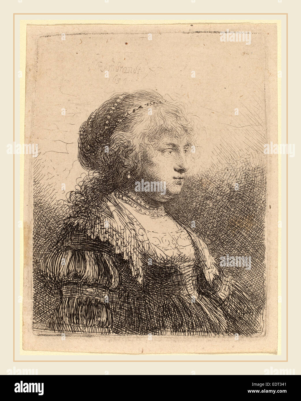 Rembrandt van Rijn (Dutch, 1606-1669), Saskia with Pearls in Her Hair ...