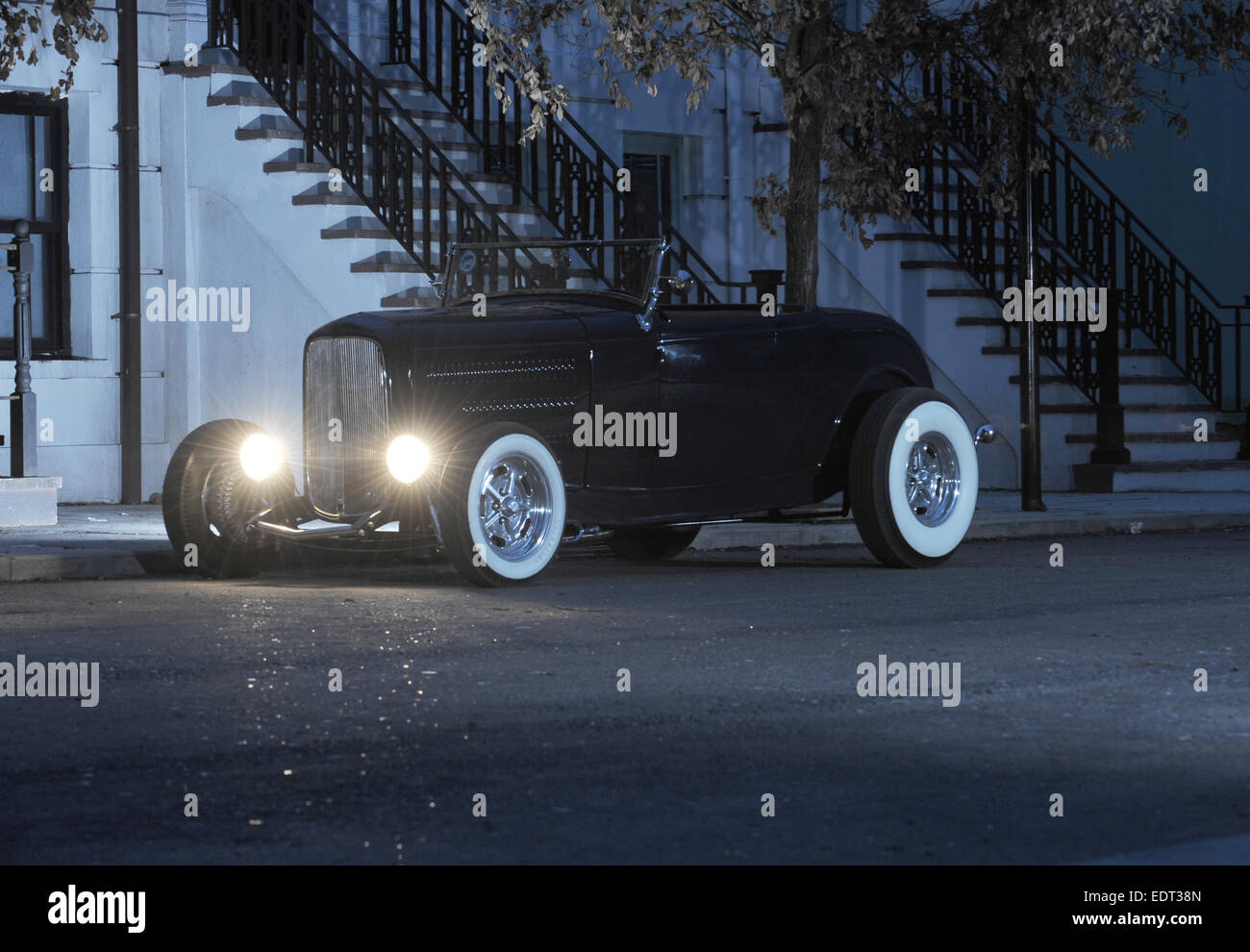 1932 Ford deuce traditional hotrod, in a New York city street location ...