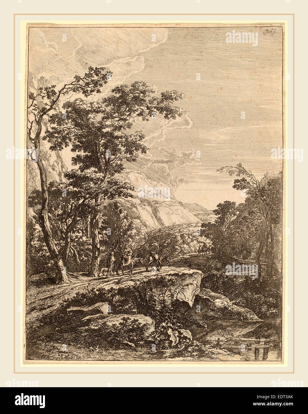 Jan Both (Dutch, 1615-1618-1652), The Woman on the Hinny, etching Stock ...