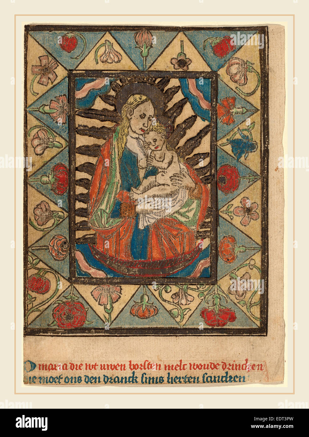 Netherlandish 15th Century, The Madonna and Child, c. 1500, woodcut ...