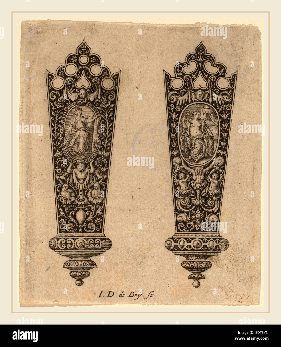 Theodor de Bry (Flemish, 1528-1598), Ornament for Knife Handle ...