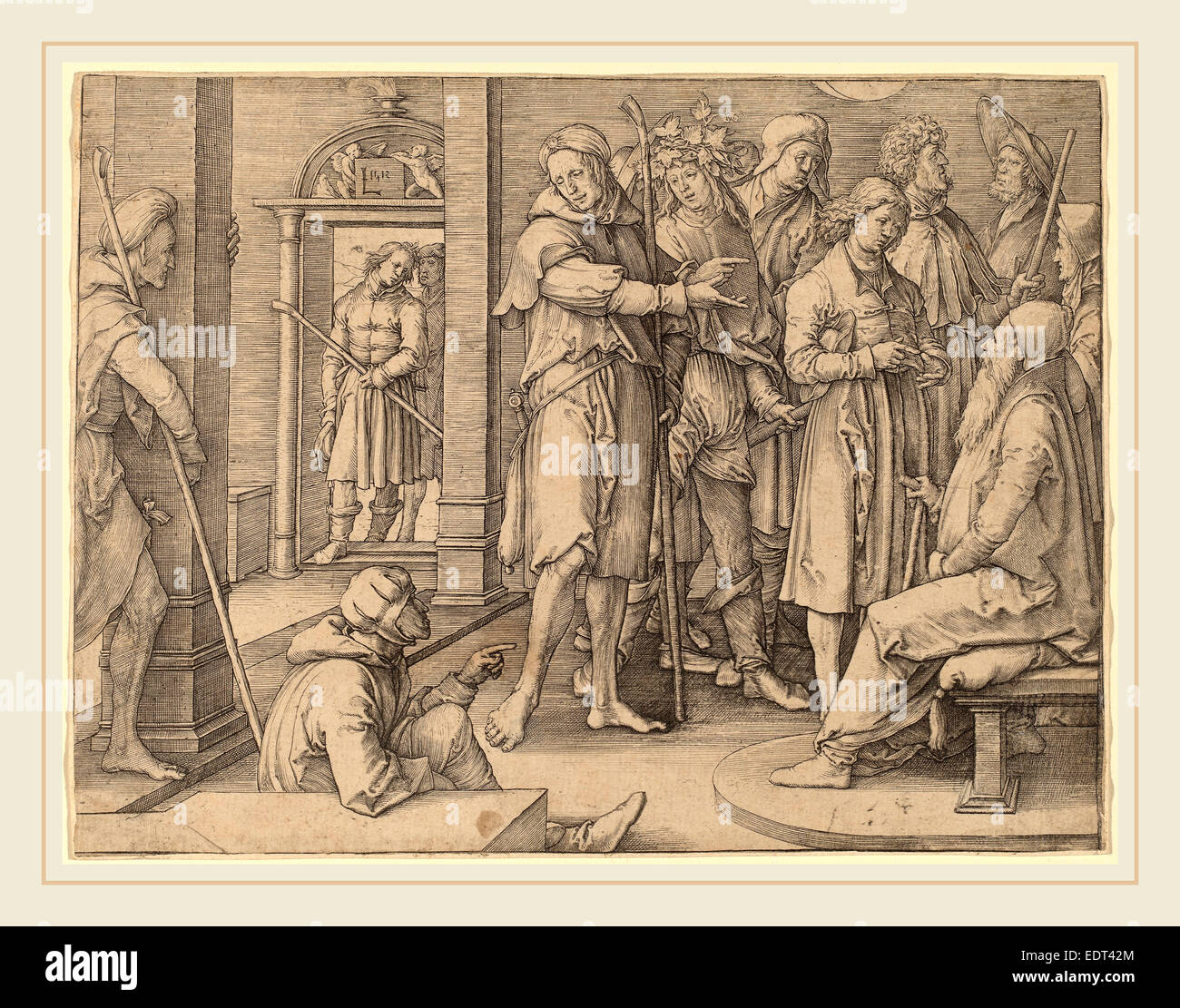 Lucas van Leyden (Netherlandish, 1489-1494-1533), Joseph Interprets His Dream to Jacob, 1512 ...
