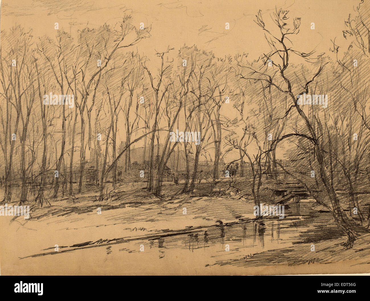 Walter Shirlaw, Munich Factory, American, 1838 - 1909, graphite Stock ...