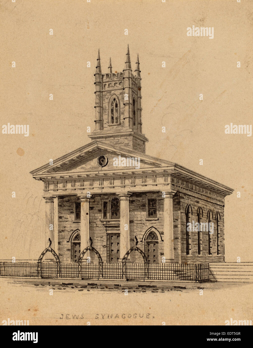 Alexander Jackson Davis, Jewish Synagogue, N.C., American, 1803 - 1892 ...