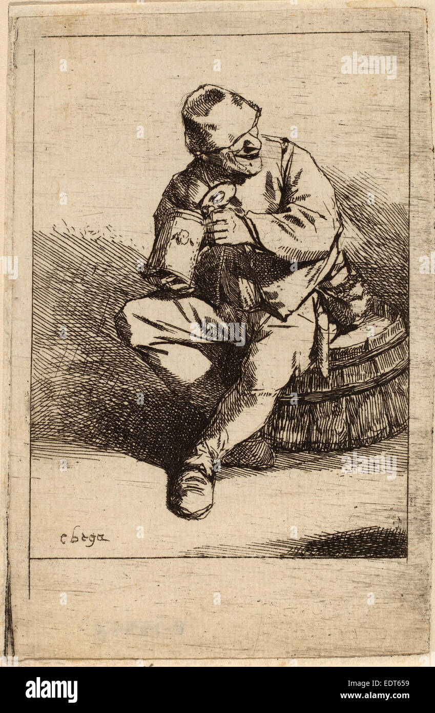 Cornelis Bega (Dutch, 1631-1632 - 1664), The Drinker, etching Stock ...