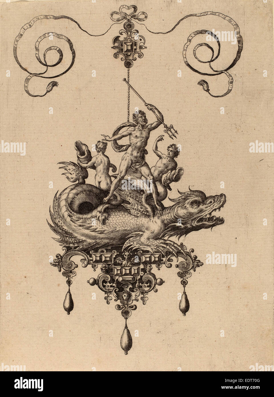 Hans Collaert (Flemish, 1566 - 1628), Jewelry Design, 1582, engraving ...