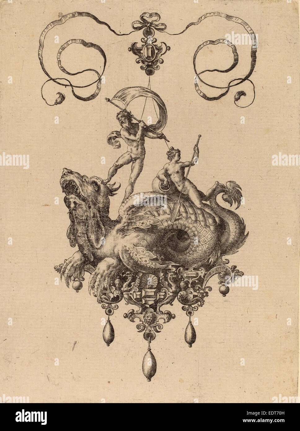 Hans Collaert (Flemish, 1566 - 1628), Jewelry Design, 1582, engraving ...