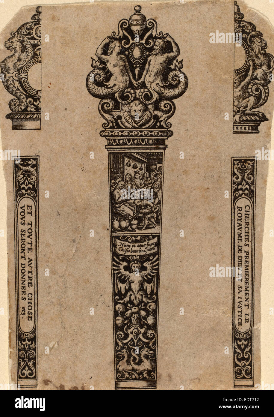Theodor de Bry (Flemish, 1528 - 1598), Ornament for Knife Handle ...