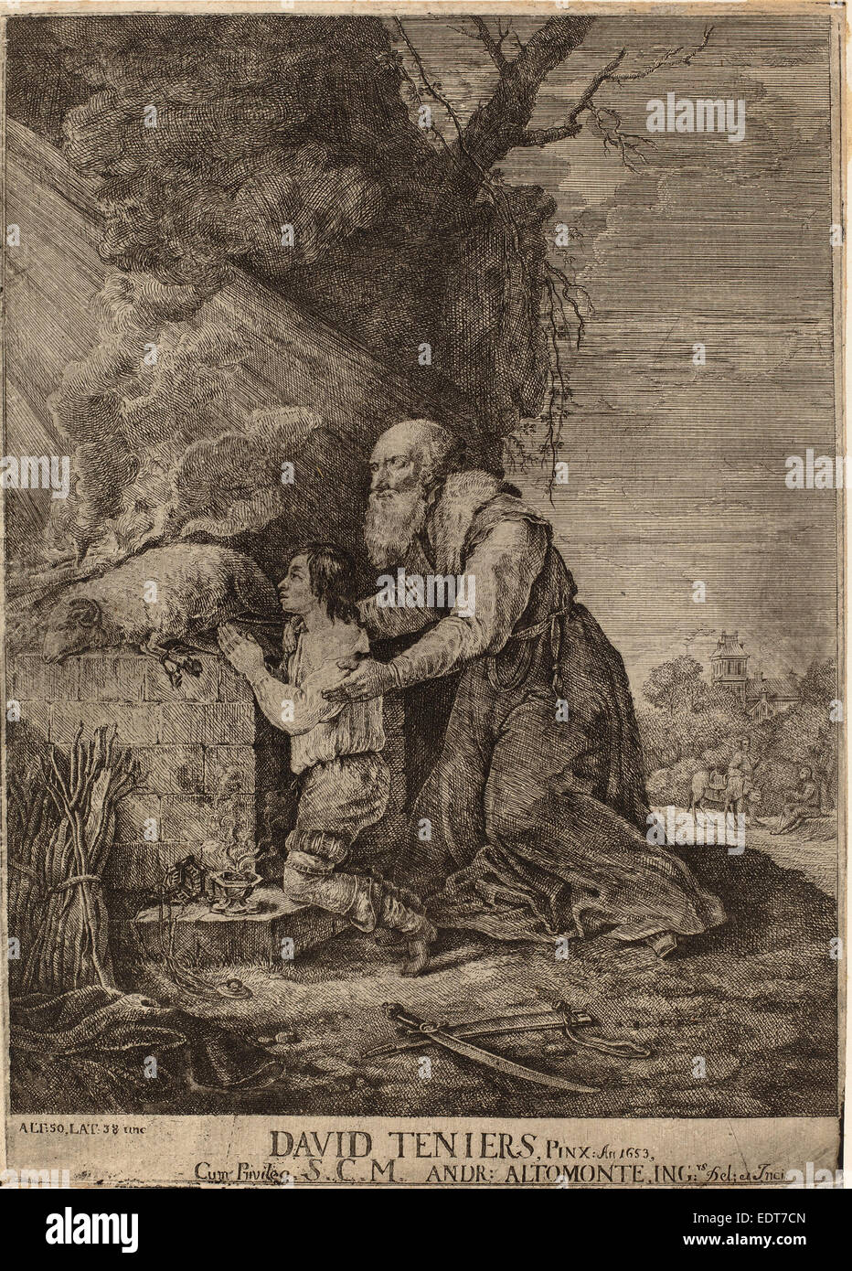 Andreas Altomonte, after David Teniers the Younger, Sacrifice of Isaac ...