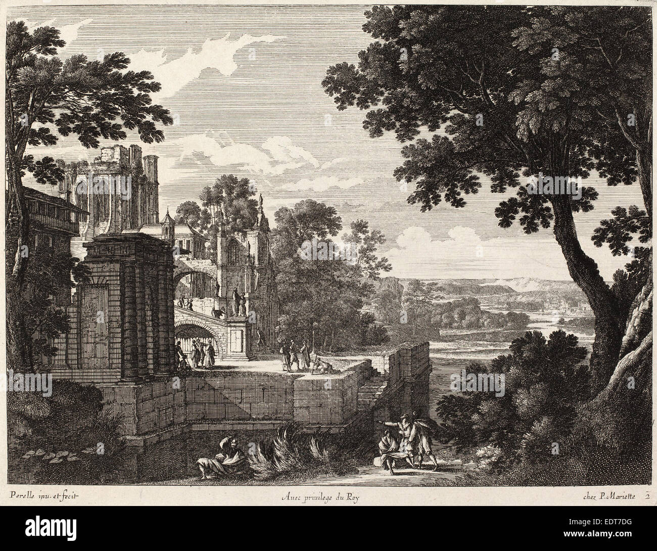 Large landscape with ruined abbey hi-res stock photography and images ...