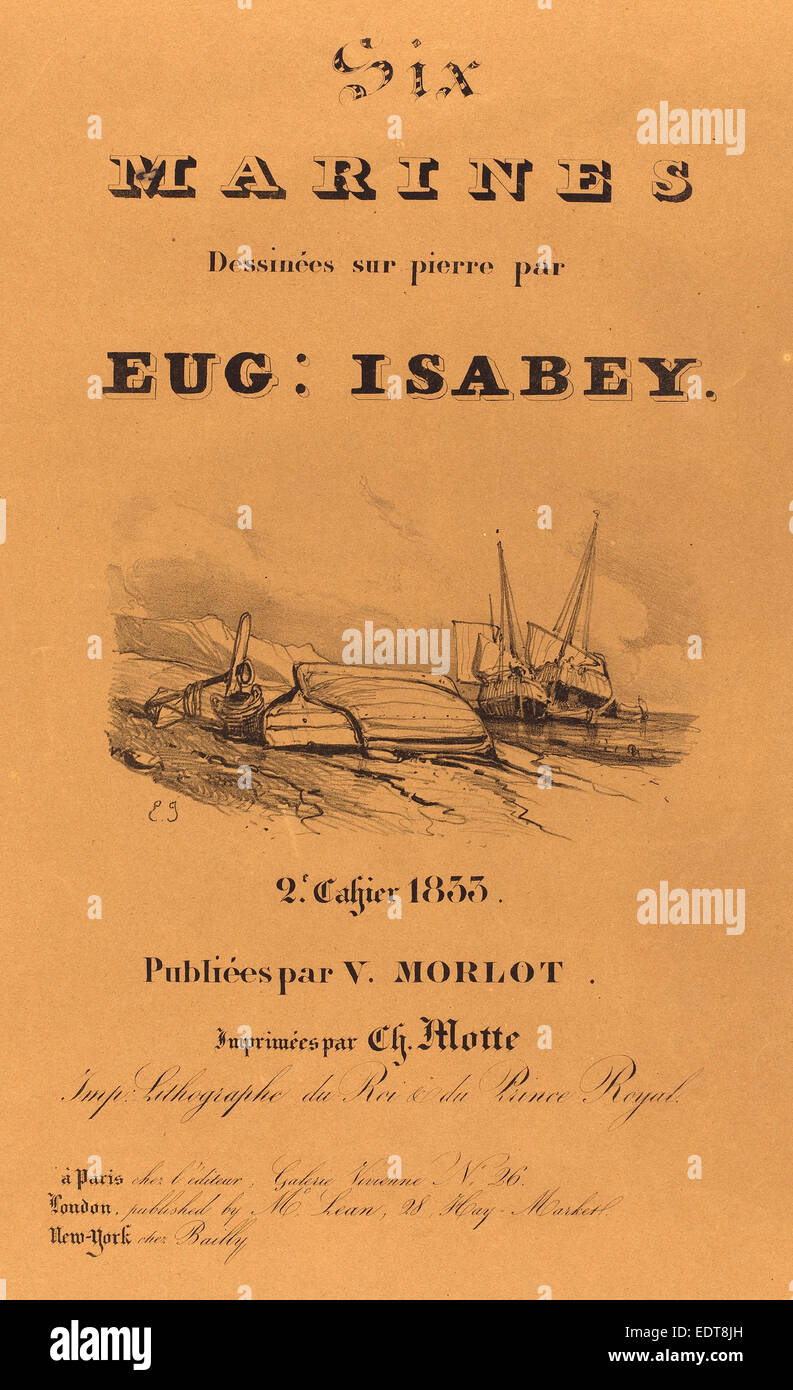 Eugène Isabey (French, 1803 - 1886), Six marines, 1833, lithograph ...