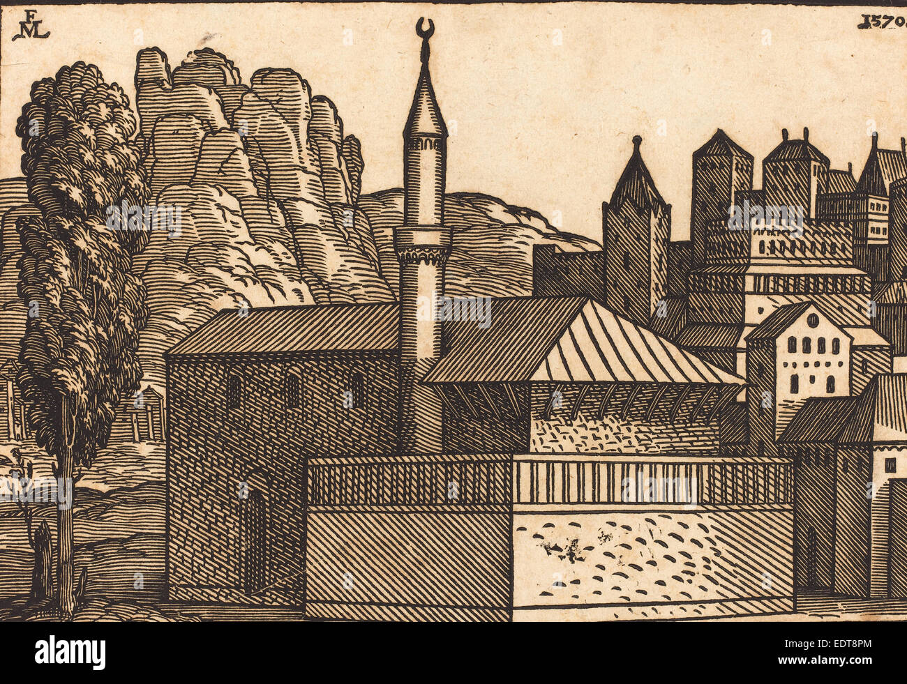 Melchior Lorch (Danish, 1526-1527 - 1583 or after), Turkish Town, 1570 ...