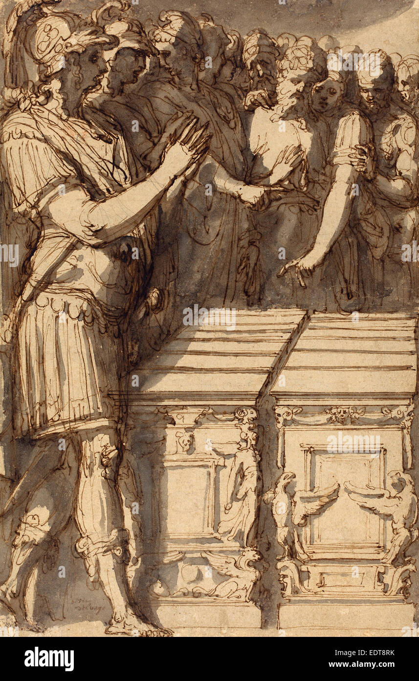 Perino del Vaga (Italian, 1501 - 1547), Alexander Consecrating the ...