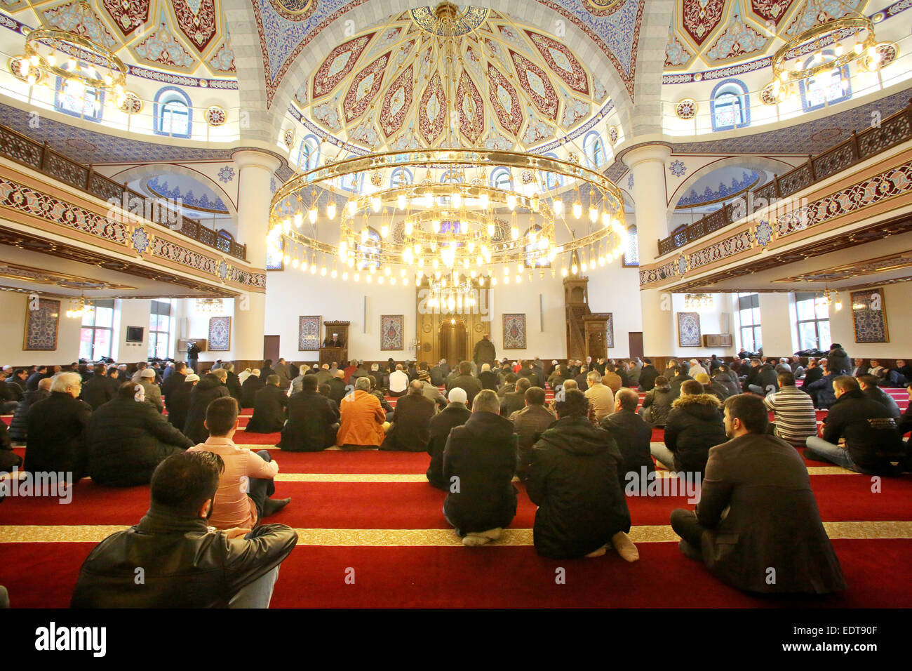 Duisburg, Germany. 09th Jan, 2015. Muslims get ready for Friday prayer ...