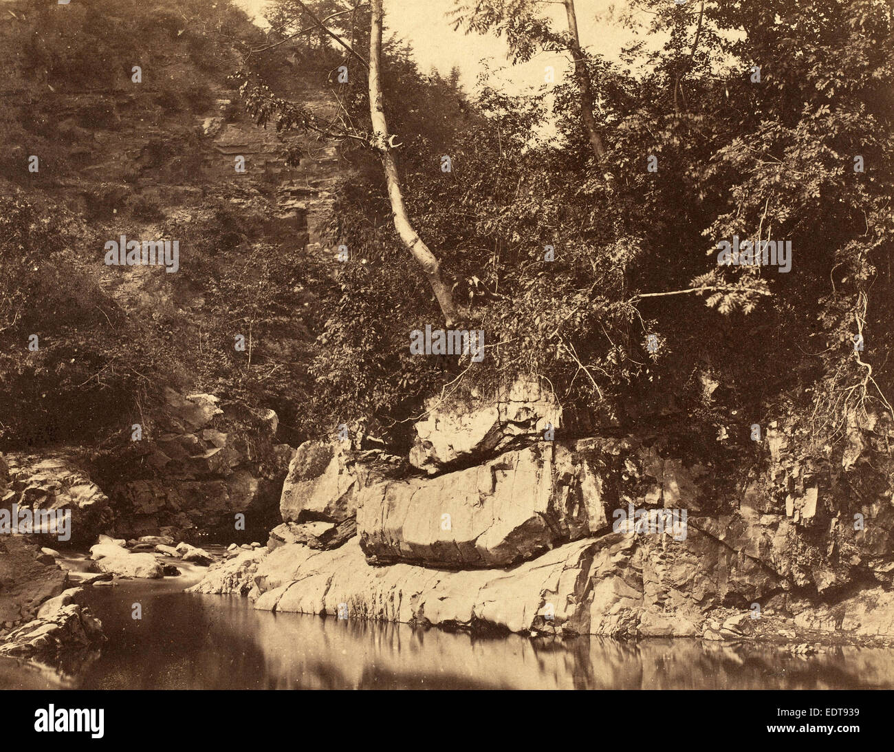 G.B. Gething (British, active c.1850s), River Scene, c. 1855, salted ...