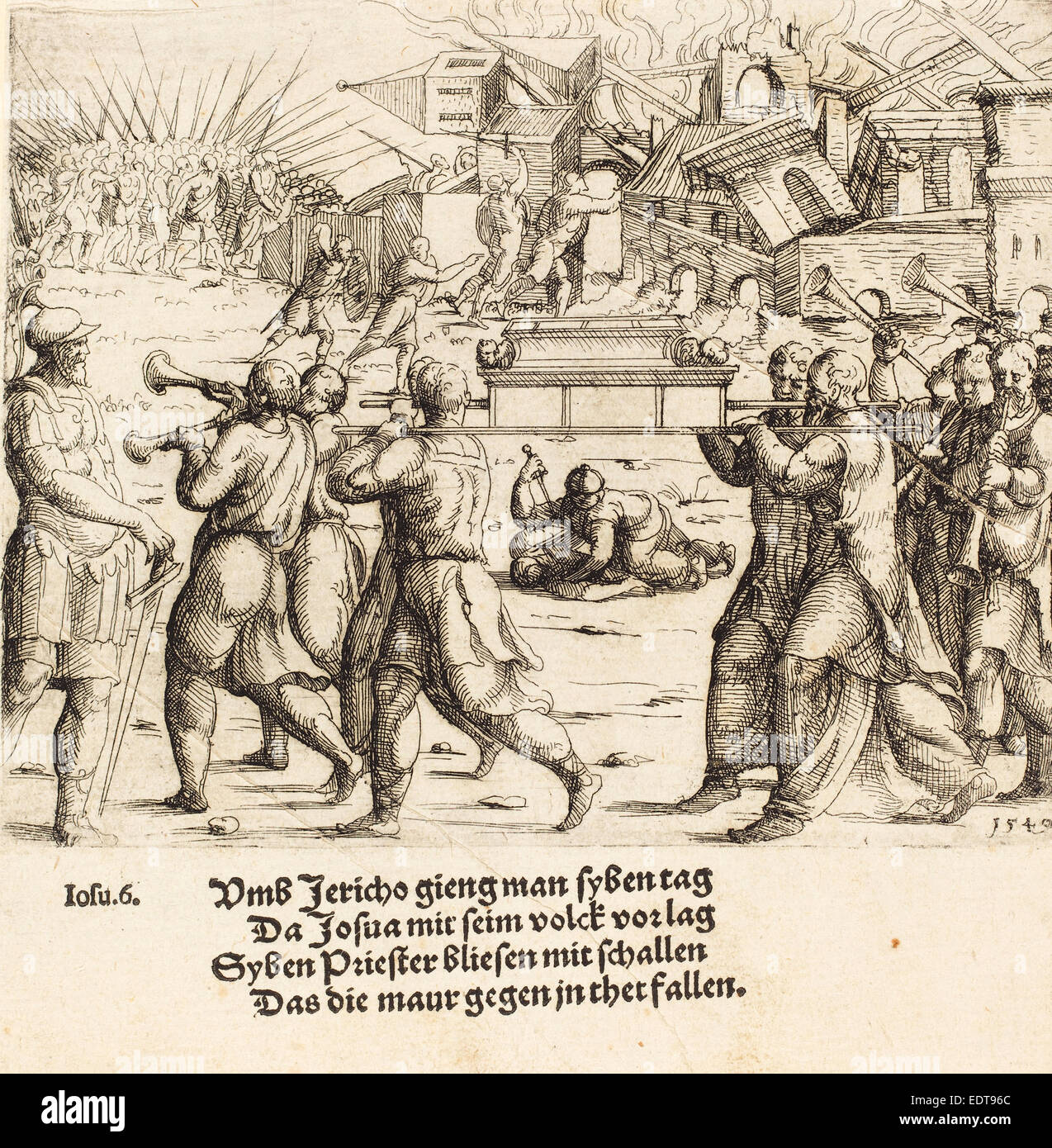 Augustin Hirschvogel (German, 1503 - 1553), The Fall of Jericho, 1540 ...