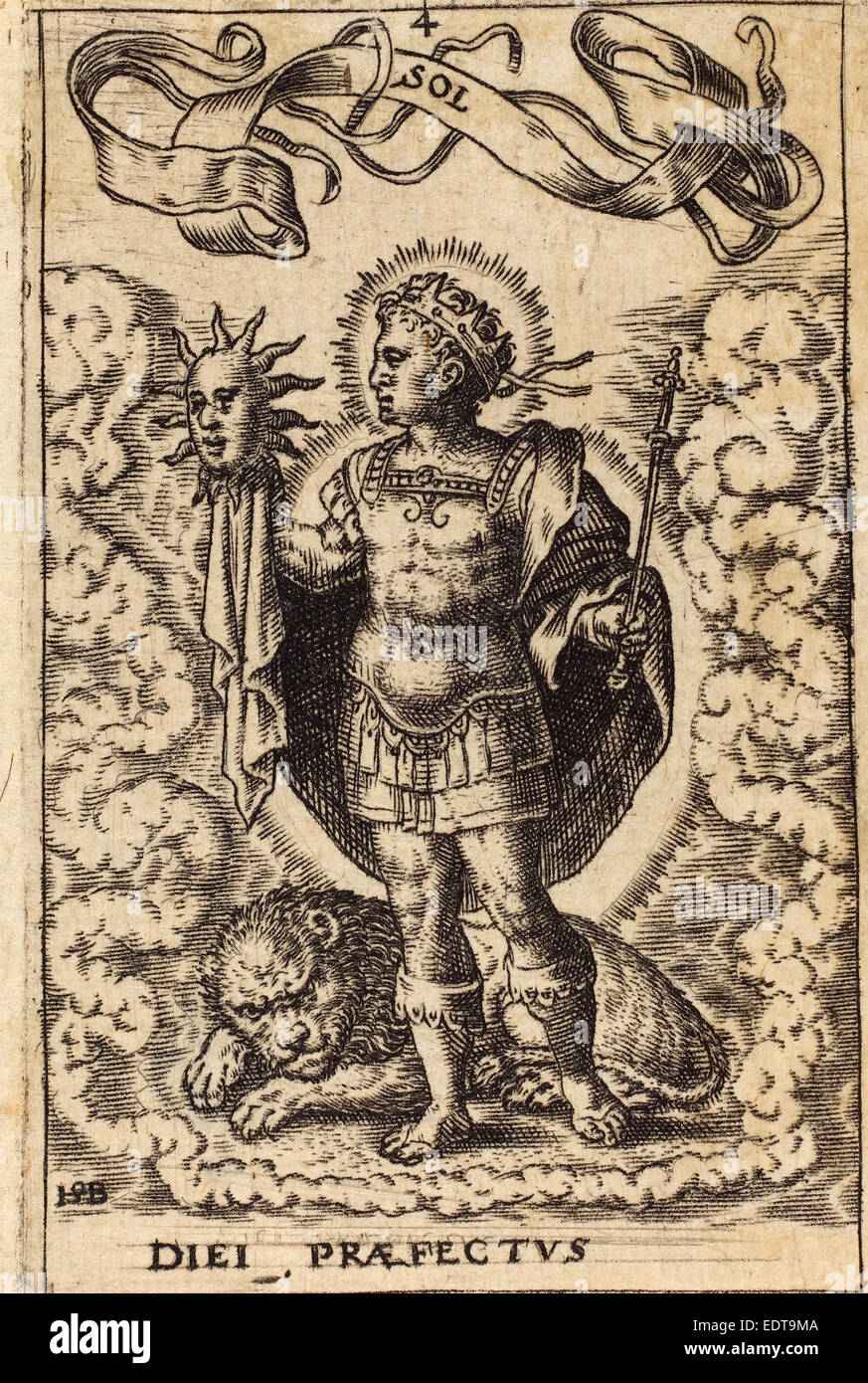 Sebald Beham (German, 1500 - 1550), Sol, engraving Stock Photo - Alamy