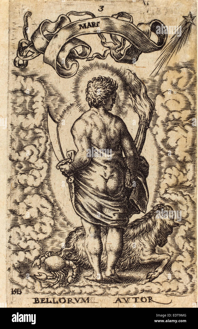 Sebald Beham (German, 1500 - 1550), Mars, engraving Stock Photo - Alamy