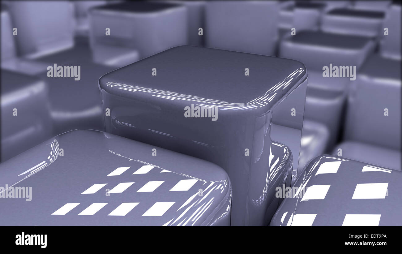 Modern abstract background blueish cubes, background of 3d glossy shiny ...