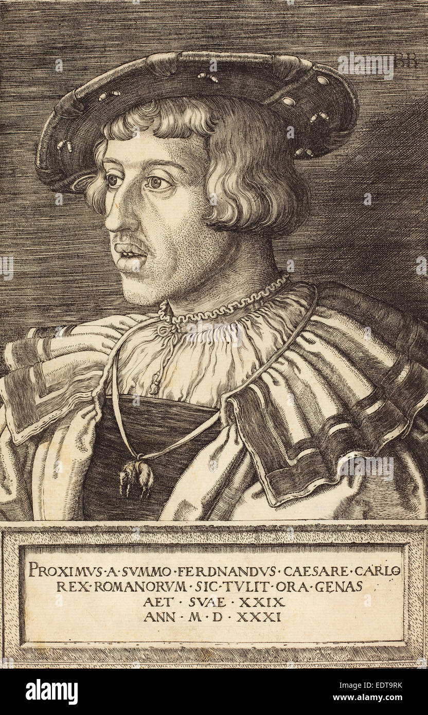 Barthel Beham (German, 1502 - 1540), Emperor Ferdinand I, 1531 ...