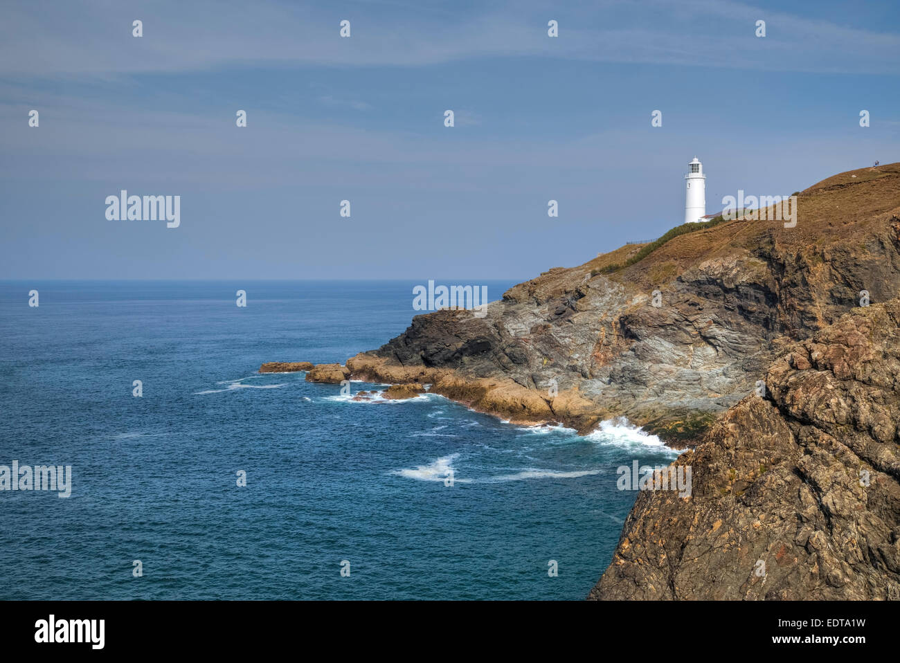 Trevose Head, lighthouse, Cornwall, England, United Kingdom Stock Photo ...