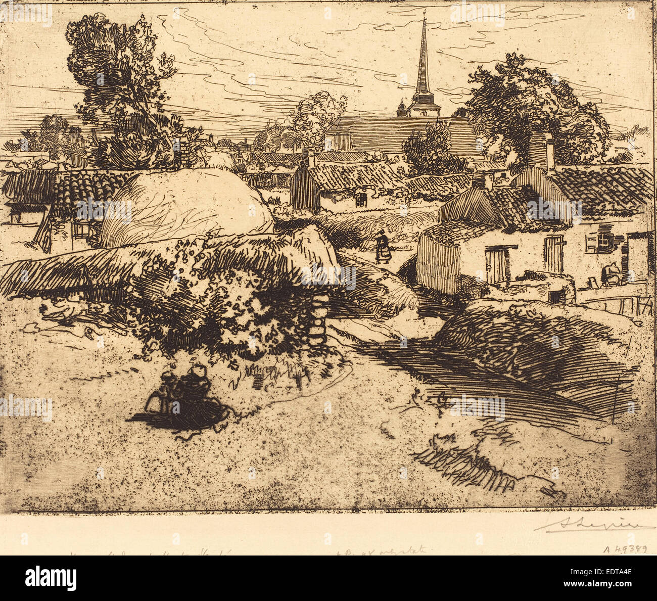 Auguste Lepère (French, 1849 - 1918), View of St.-Jean-de-Mont, Vendee ...