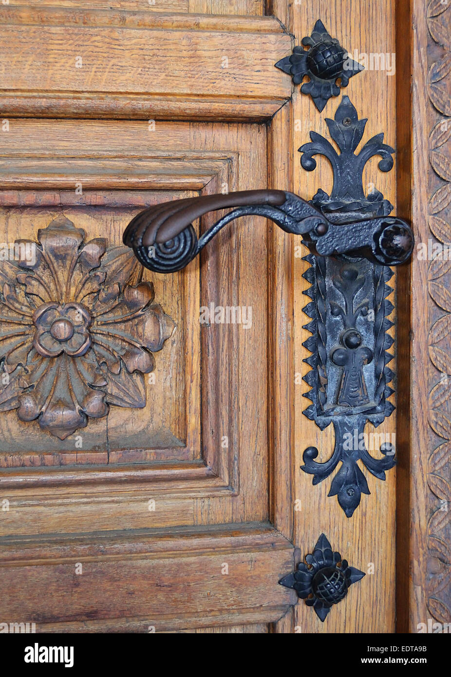 Old metal door-handle Stock Photo - Alamy