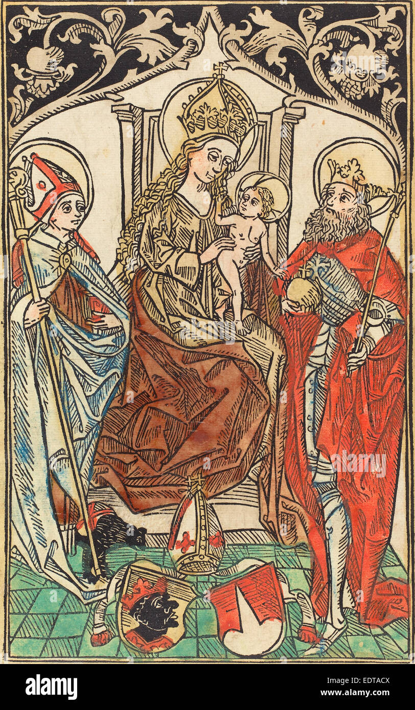 German 15th Century, The Madonna and Child Enthroned, with Saints ...