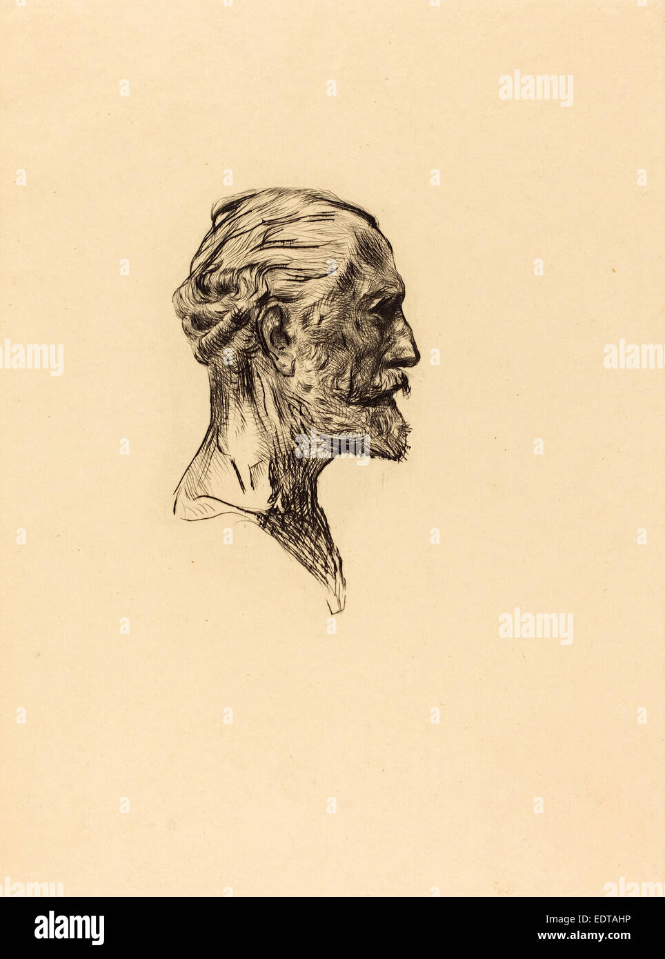 Auguste Rodin (French, 1840 - 1917), Antonin Proust, 1885, drypoint Stock Photo - Alamy