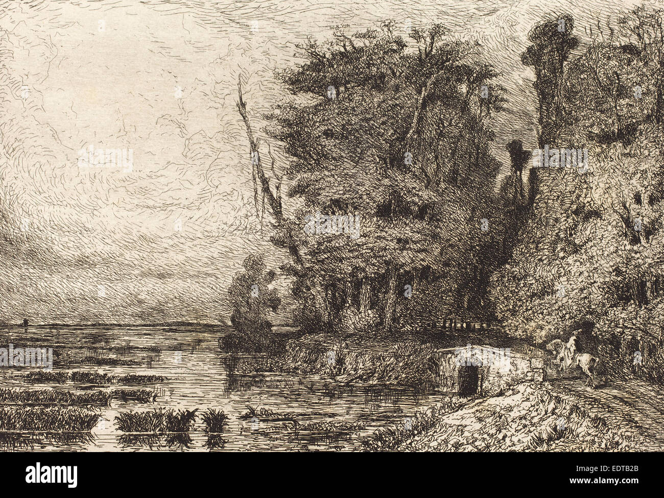 Paul Huet (French, 1803 - 1869), Orage à la Fin du jour, 1868, etching ...