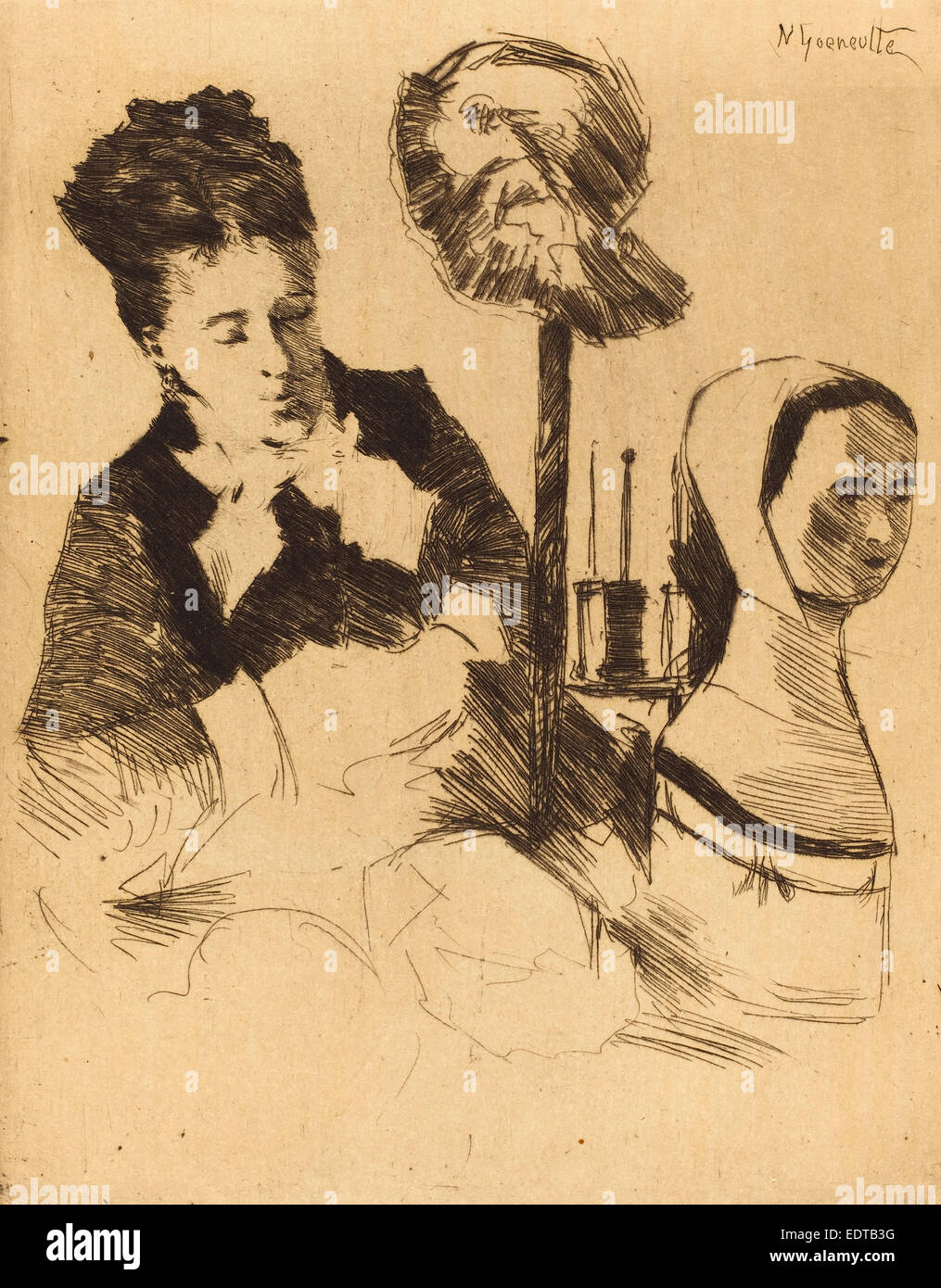 Norbert Goeneutte (French, 1854 - 1894), The Milliner (La modiste ...