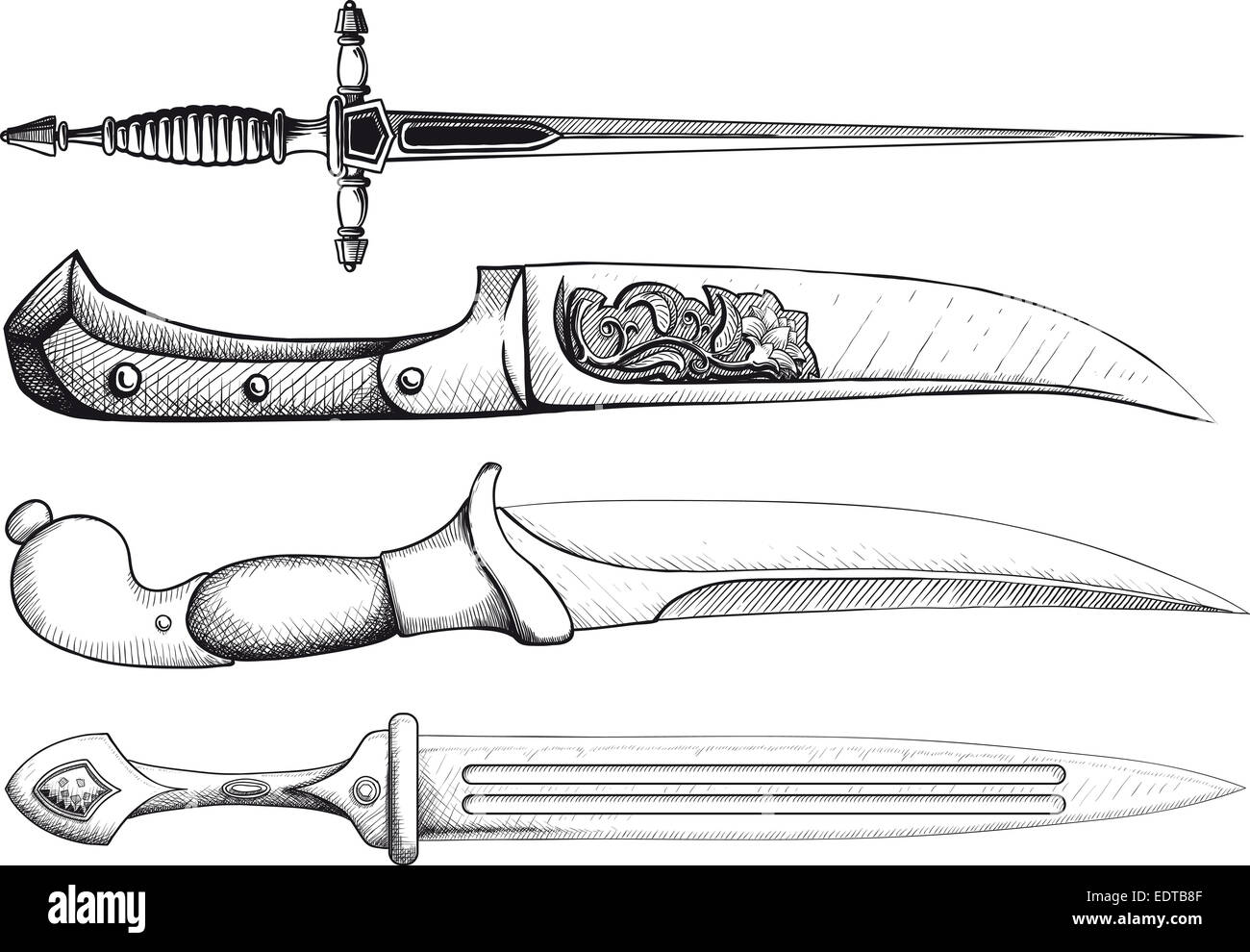 Medieval Dagger Drawing