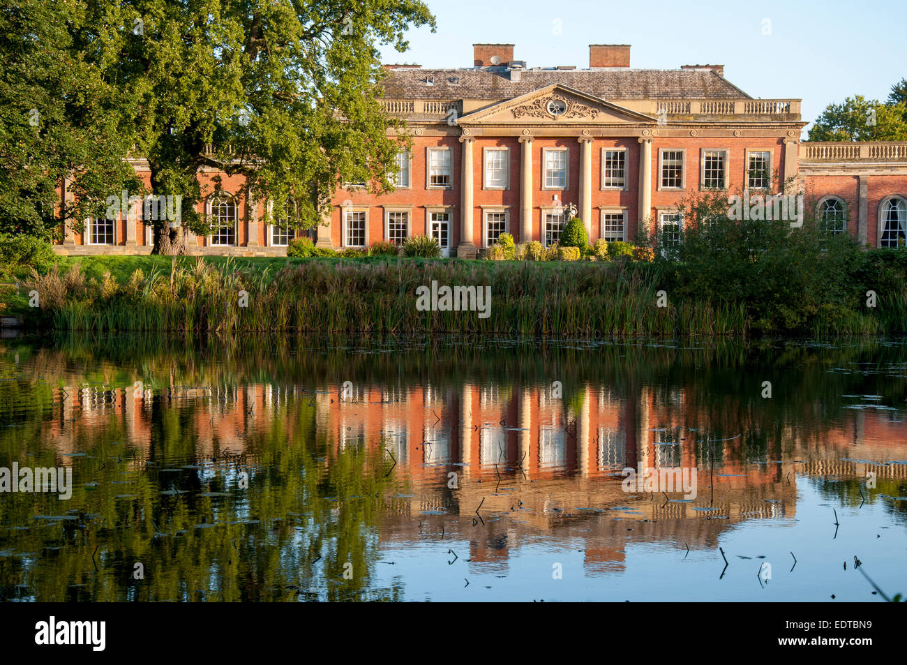 Colwick Hall Hotel reflected in the lake at Colwick Park ...