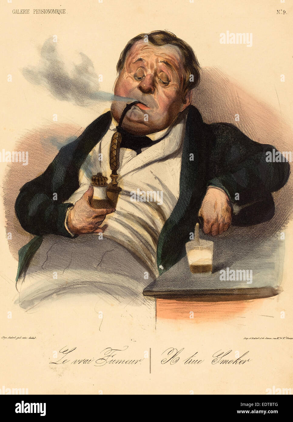 Honoré Daumier (French, 1808 - 1879), Le vrai Fumeur, 1836, hand ...
