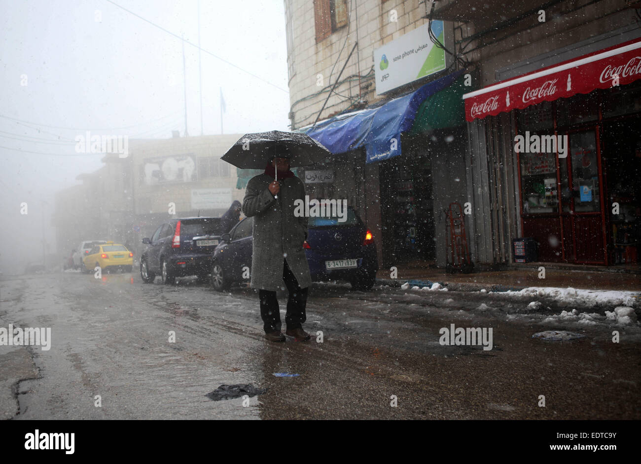 Ramallah, West Bank, Palestinian Territory. 9th Jan, 2015. A ...