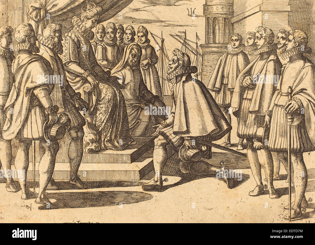 Antonio Tempesta (Italian, 1555 - 1630), Spanish Duke before Margaret ...