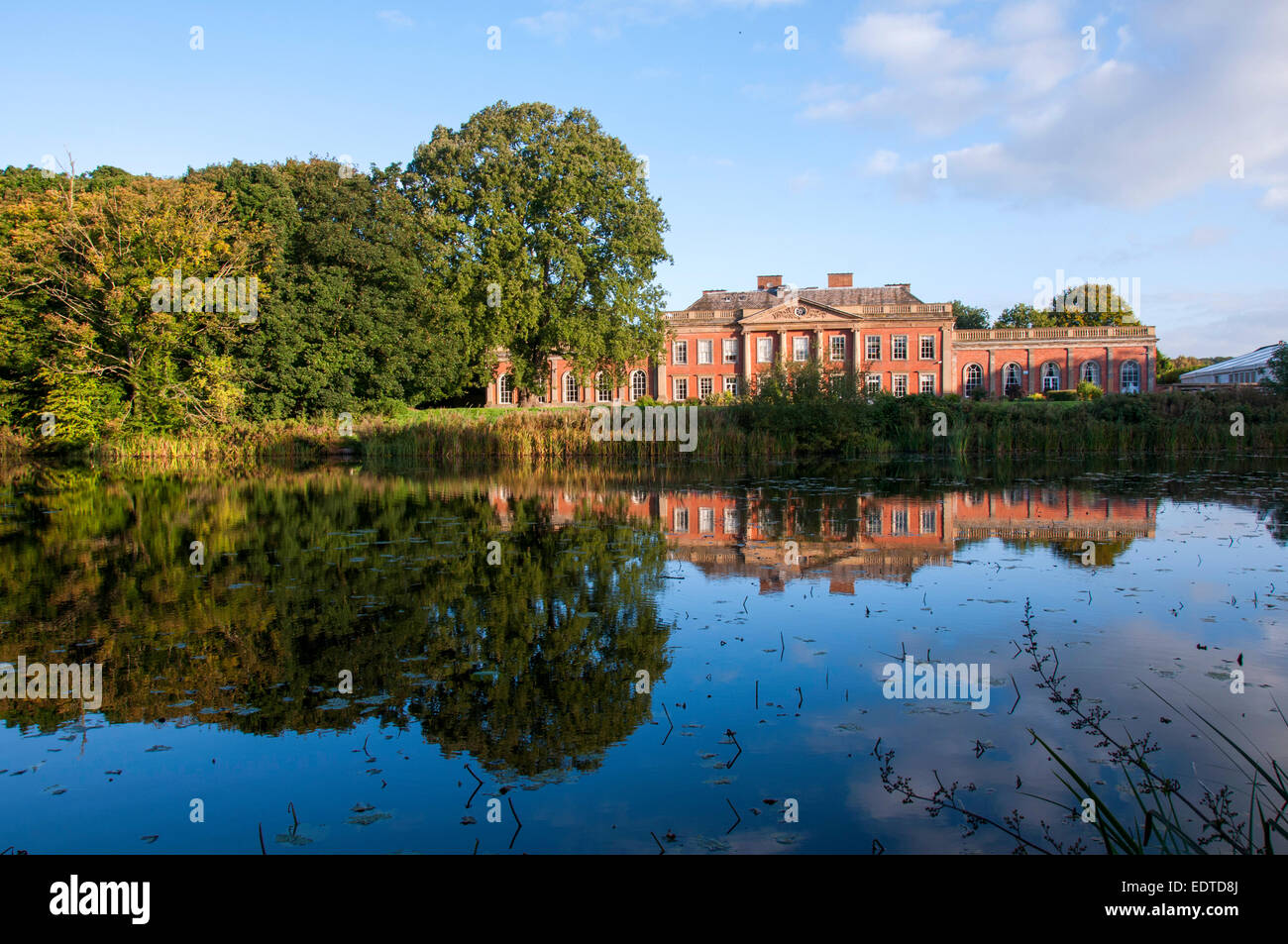 Colwick Hall Hotel reflected in the lake at Colwick Park ...